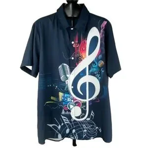 The Unbranded Brand | Shirts | Music Note Short Sleeve Shirt Mens L ...